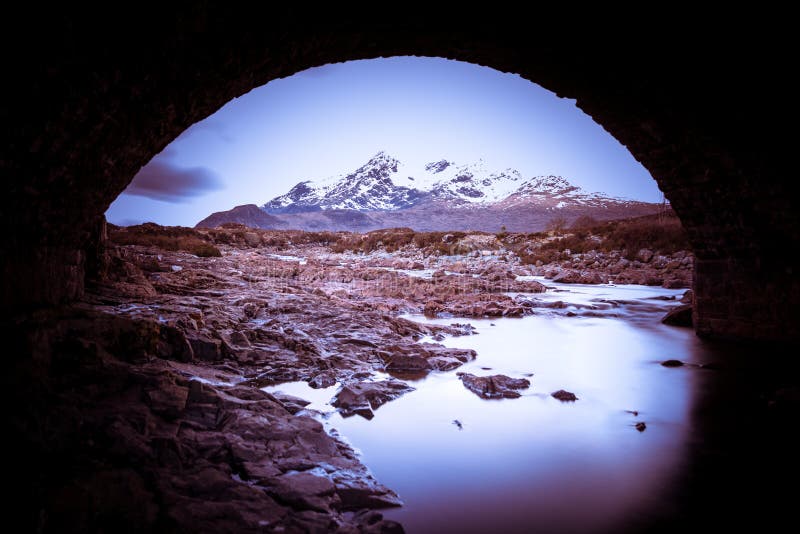 Isle of Skye - Cuillin Mountains in Winter Scenery Seen from Sligachan ...