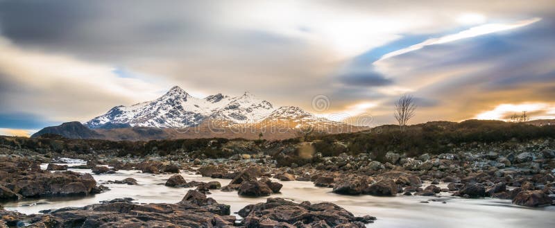 Isle of Skye - Cuillin Mountains in Winter Scenery Seen from Sligachan ...
