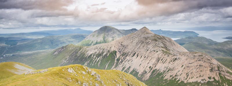 Isle of Skye Mountains - Cuillin Hills and Ocean Landscape Stock Photo ...