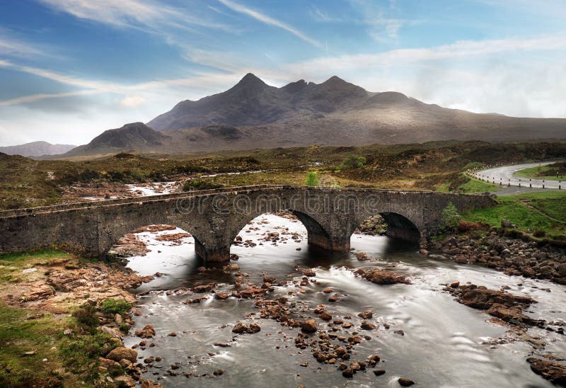Isle of Skye - Old Bridge Sligachan with River, Scotland Landscape ...