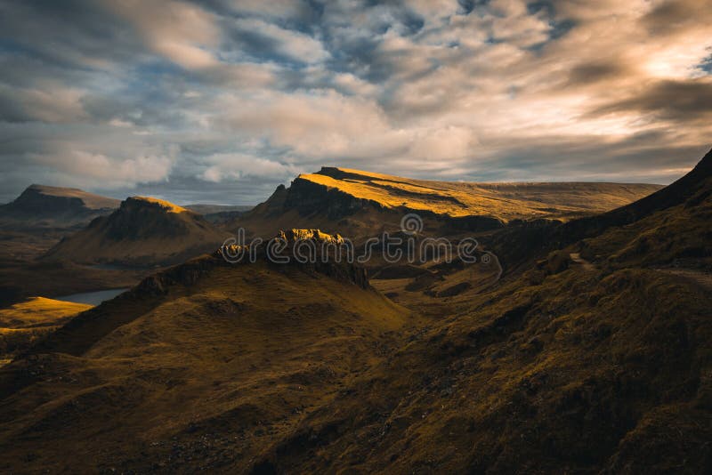 Isle of Skye Sunset, the Quiraing Stock Photo - Image of britain ...