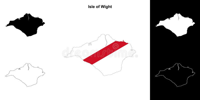 Isle of Wight outline map stock vector. Illustration of outline - 323768765