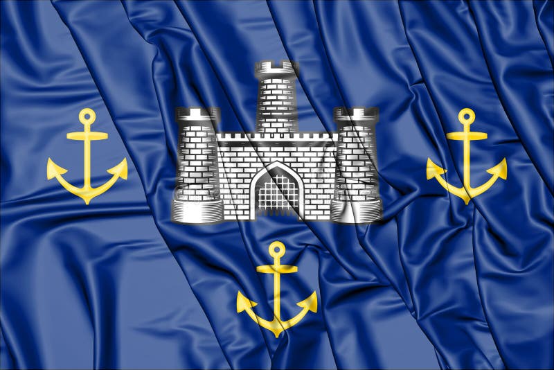 3D Isle of Wight Council Flag, England. Stock Illustration ...