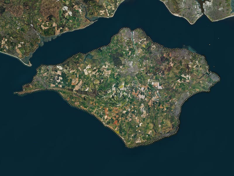 Isle of Wight, England - Great Britain. High-res Satellite. No L Stock ...