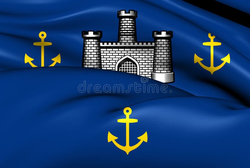 3D Isle of Wight Council Flag, England. Stock Illustration ...