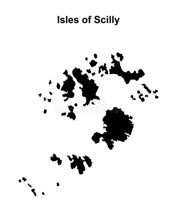 Isles of Scilly Outline Map Stock Vector - Illustration of britain ...