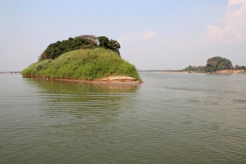 Islet and Edges of the Mekong River (laos) Stock Image - Image of water ...