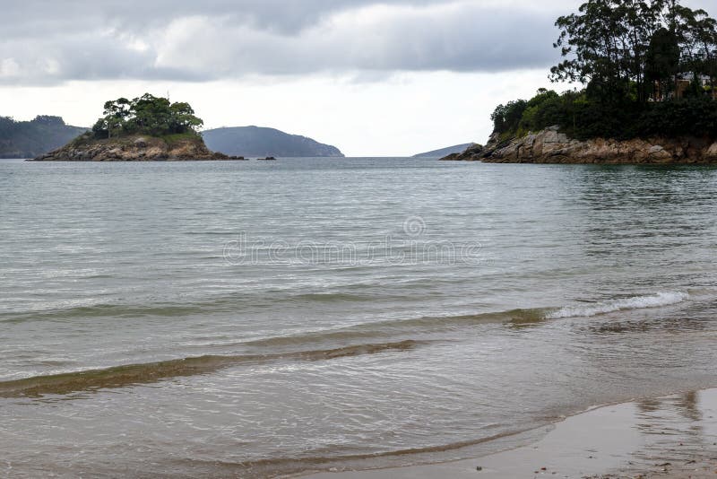 Islet on Lonely Atlantic Beach Stock Photo - Image of holiday ...