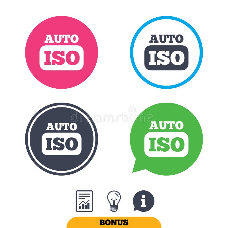 ISO Auto Photo Camera Sign Icon. Settings Symbol Stock Vector ...