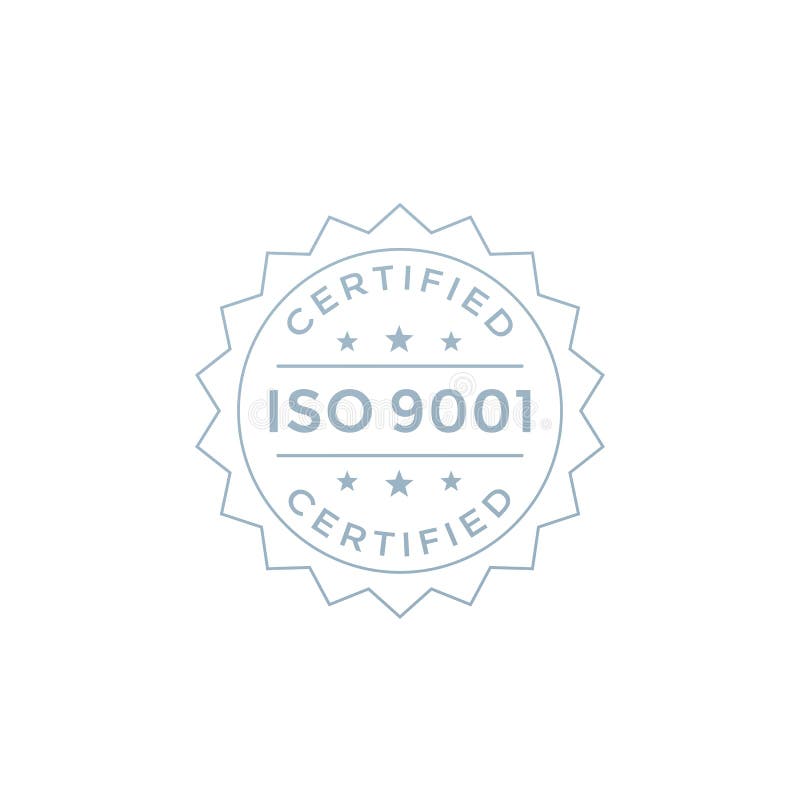 ISO 9001 Badge Design, Vector Label on White Stock Vector ...