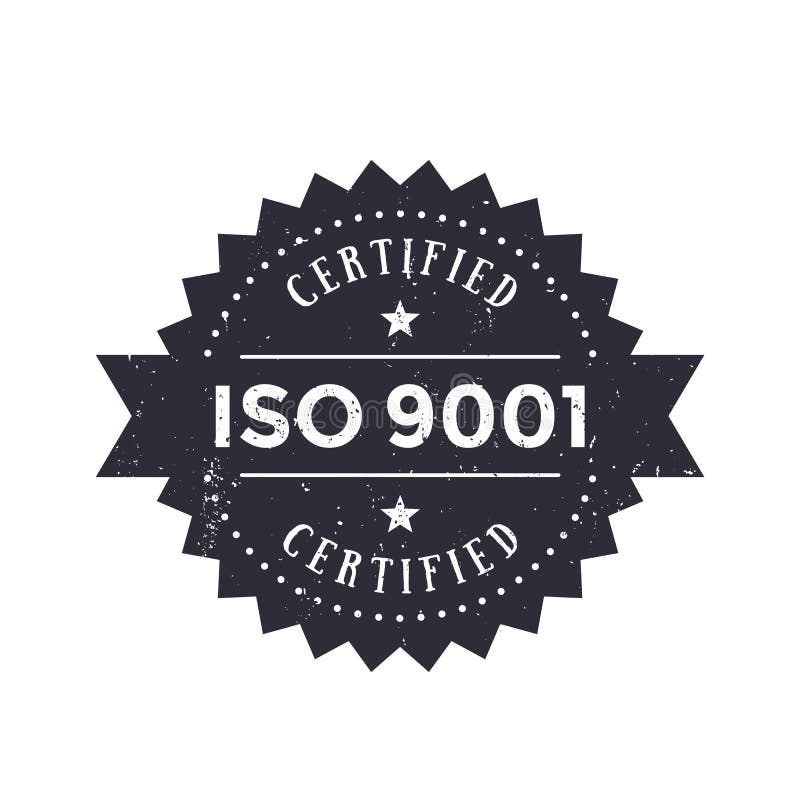 ISO 9001 badge on white stock vector. Illustration of symbol - 116972751