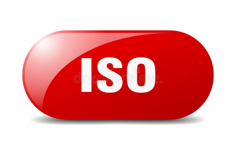 Iso Button. Sticker. Banner. Rounded Glass Sign Editorial Image ...