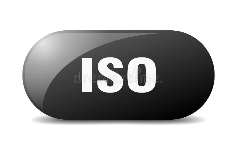Iso Button. Sticker. Banner. Rounded Glass Sign Stock Vector ...
