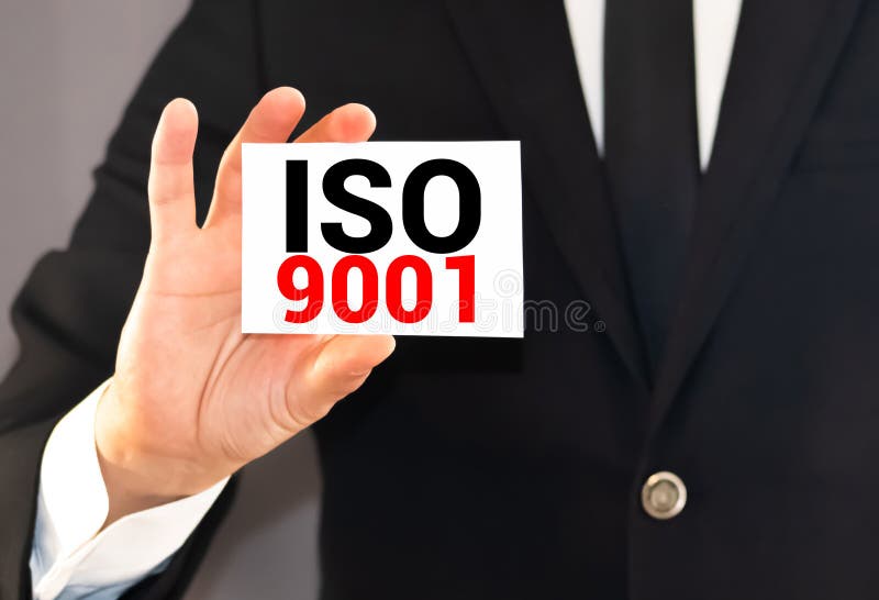ISO 9001 on card stock image. Image of business, professional - 201126307