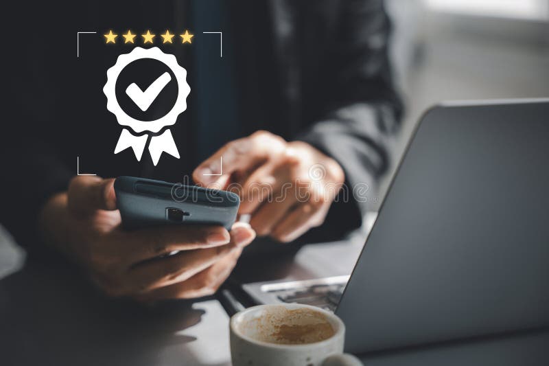 ISO Certification Guarantees Top Service Stock Photo - Image of ...