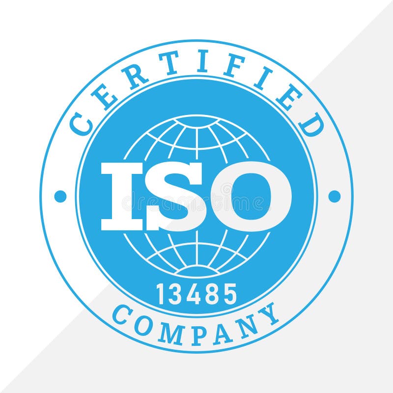 ISO 13485 Certification Stamp. Flat Style Stock Vector - Illustration ...