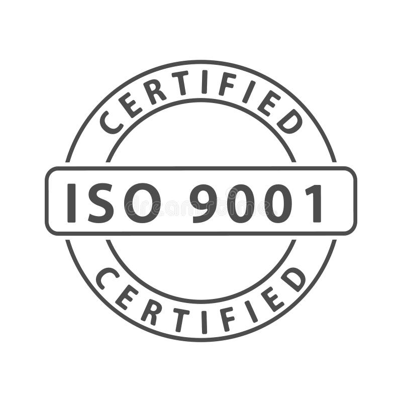ISO 9001 Certification Stamp. Flat Style, Simple Design Stock Vector ...