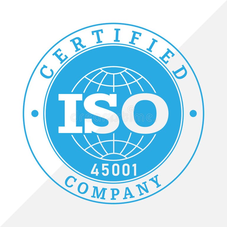 ISO 45001 Certification Stamp. Flat Style Stock Vector - Illustration ...