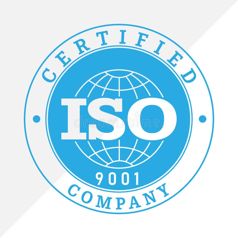 ISO 9001 Certification Stamp. Flat Style, Simple Design Stock Vector ...