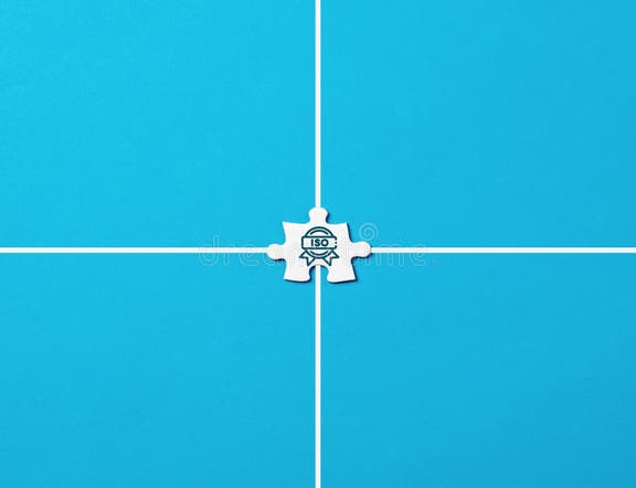 ISO Certification and Standardization Concept. ISO Symbol on a Jigsaw ...