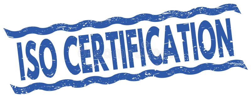 ISO CERTIFICATION Text on Blue Lines Stamp Sign Stock Illustration ...