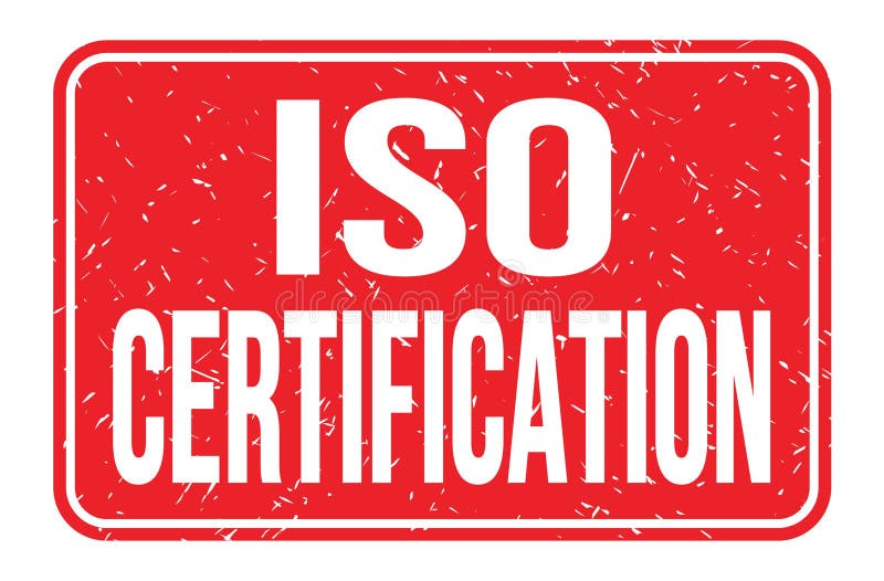 ISO CERTIFICATION, Words on Red Rectangle Stamp Sign Stock Illustration ...