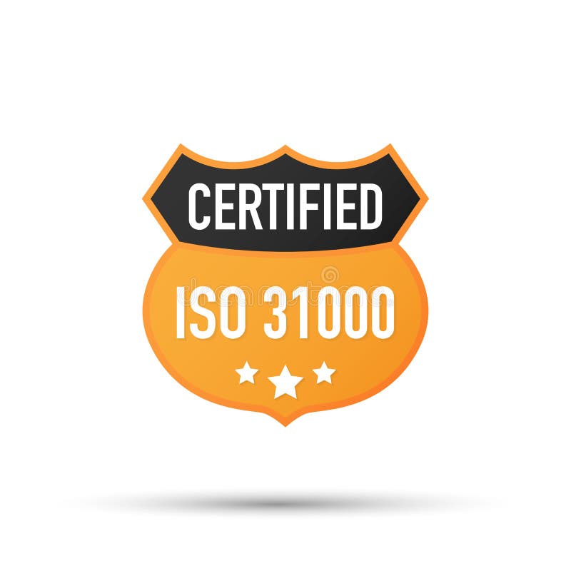 ISO 31000 Certified Badge, Icon. Certification Stamp. Flat Design ...