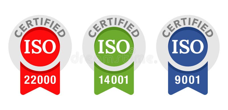 ISO Certified Badges in Award Shape Stock Vector - Illustration of ...