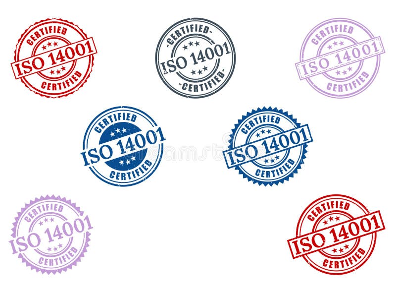 ISO 14001 Certified Sign. Environmental Management System International Standard Approved Stamp ...