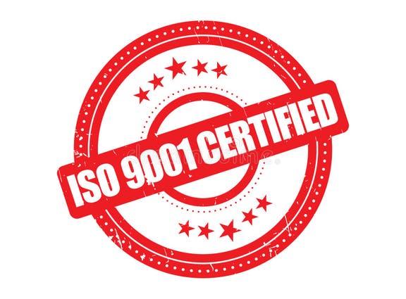 ISO 9001 Certified Rubber Stamp Seal with a Dotted Circle Stock Vector ...