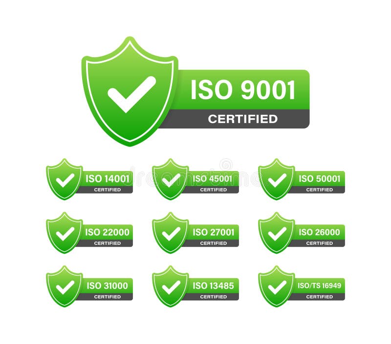 ISO Certified Set Stamp and Labels. Quality Management System Certified ...