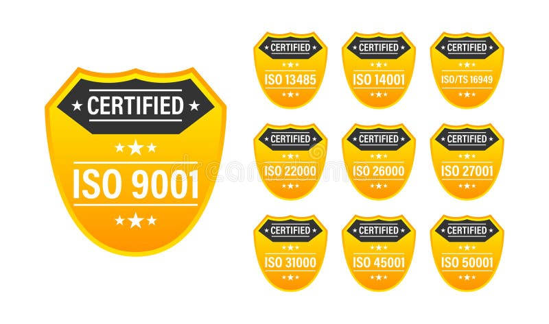 ISO Certified Set Stamp and Labels. Quality Management System Certified ...