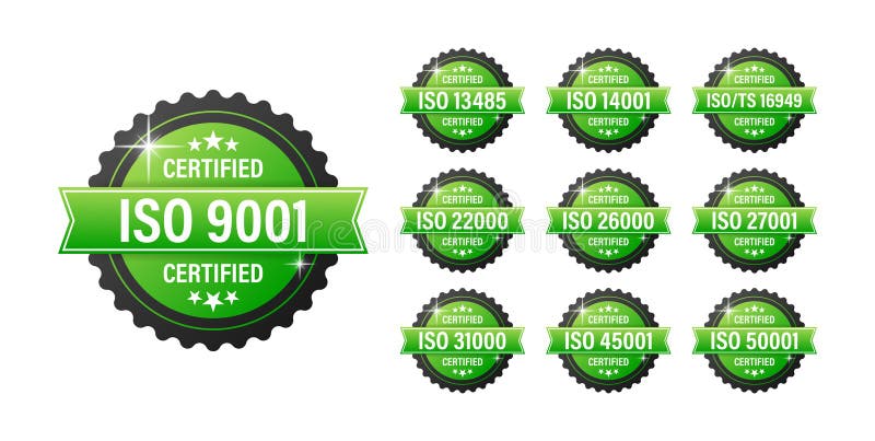 ISO Certified Set Stamp and Labels. Quality Management System Certified ...