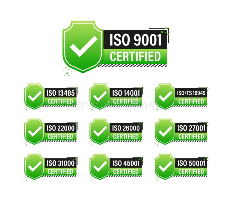 ISO Certified Set Stamp and Labels. Quality Management System Certified ...