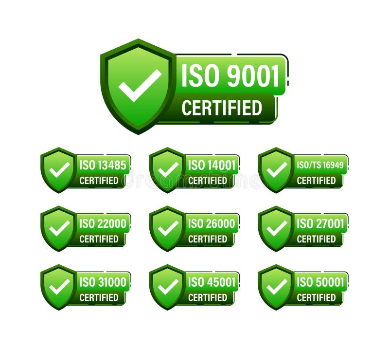 ISO Certified Set Stamp and Labels. Quality Management System Certified ...