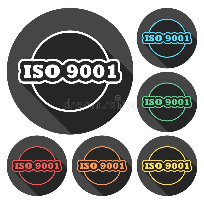 ISO 9001 Certified Sign Icon Stock Vector - Illustration of colored ...