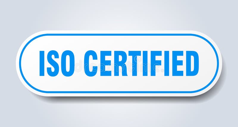 Iso Certified Sign. Rounded Isolated Button. White Sticker Stock Vector ...
