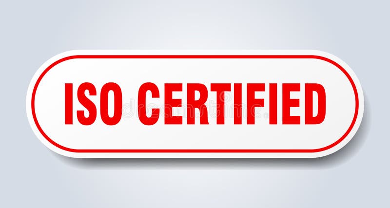 Iso Certified Sign. Rounded Isolated Button. White Sticker Stock Vector ...