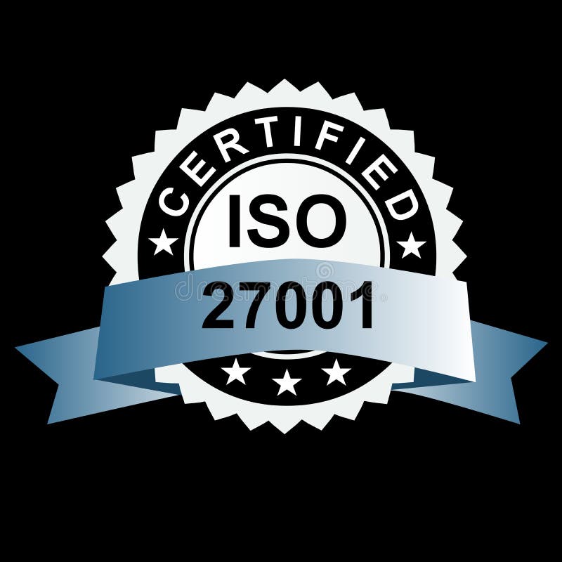 ISO Certified Silver Emblem Stock Illustration - Illustration of 27001 ...