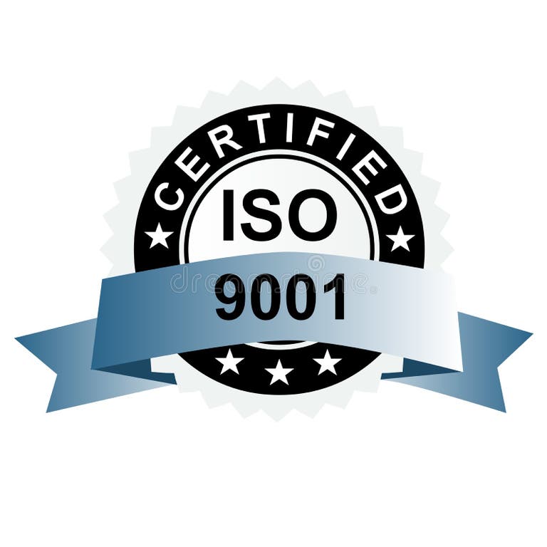 ISO Certified Silver Emblem Stock Illustration - Illustration of badge ...