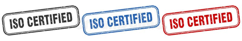 Iso Certified Square Isolated Sign Set. Iso Certified Stamp Stock ...