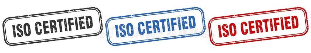 Iso Certified Square Isolated Sign Set. Iso Certified Stamp Stock ...
