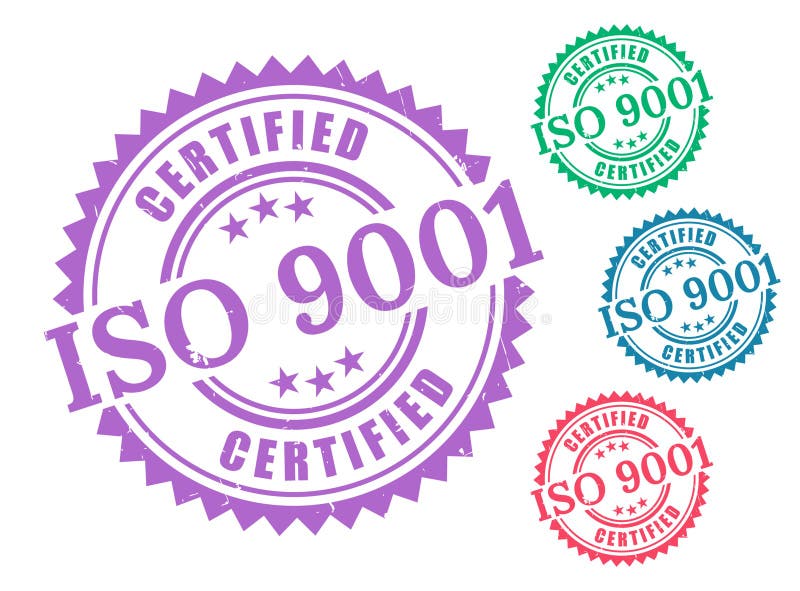 ISO 9001 Compliance Labels, Quality System Guarantee Stamp Vectors ...