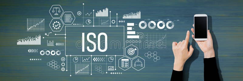 ISO Concept with Person Using a Smartphone Stock Image - Image of ...