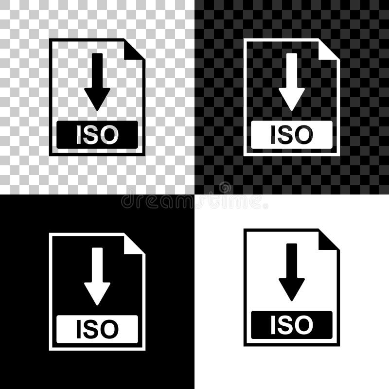 ISO File Document Icon. Download ISO Button Icon Isolated on Black ...