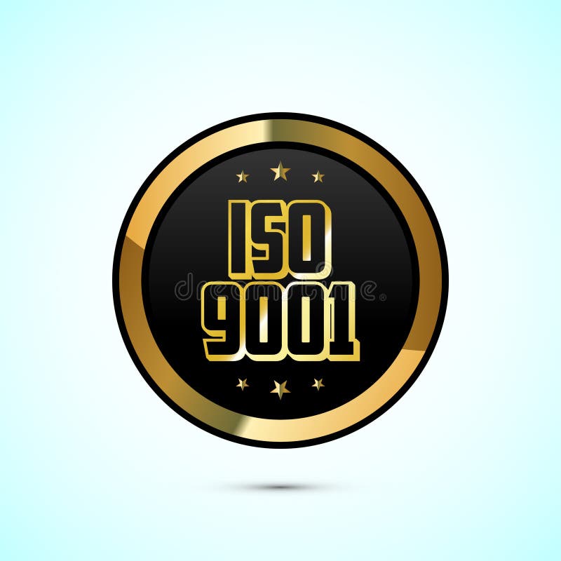 ISO 9001 Golden Badge for Products Quality Management Stock ...