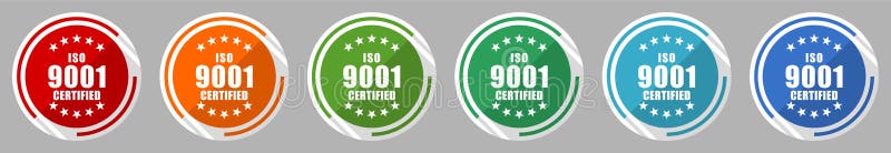 Iso 9001 Icon Set, Vector Illustration in 6 Colors Options for ...