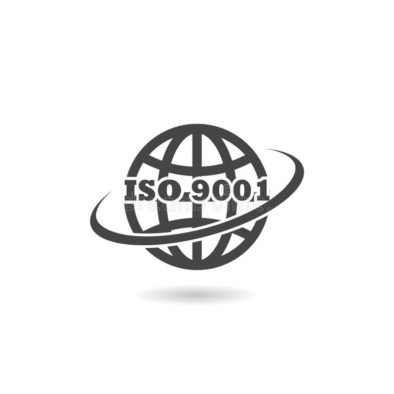 ISO 9001 Icon. Standard Quality Symbol with Shadow Stock Illustration ...