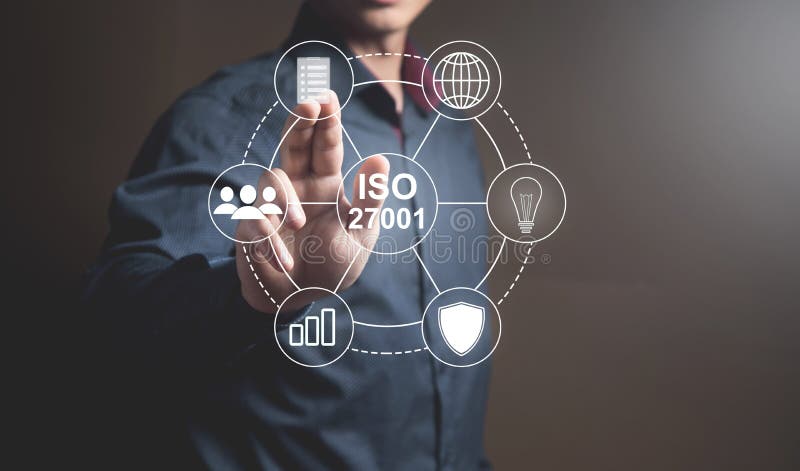 ISO 27001 and icons stock image. Image of satisfaction - 257762893