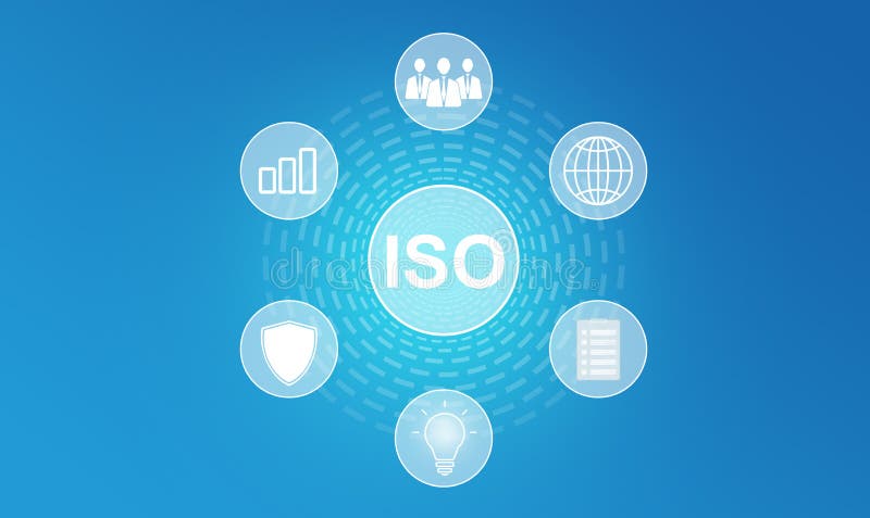 ISO and Icons on a Virtual Screen Stock Illustration - Illustration of ...